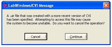 Reuse .uir File Created in a Recent Version of LabWindows™/CVI™ - NI