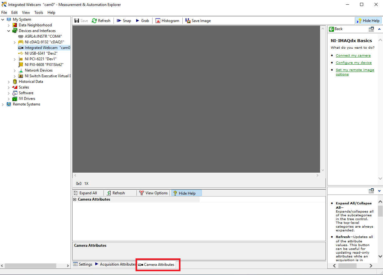 Accessing Cameras Attributes In Ni Max Ni 