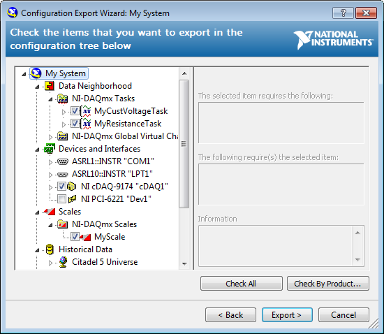Exportimport The System Configuration In Ni Max Ni 