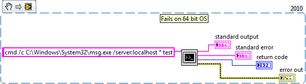 Command Not Recognized When Using System Exec VI - NI